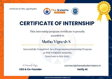 Muthu Vigneshs On Linkedin Javaprogramming Javadeveloper Javadevelopment Internship