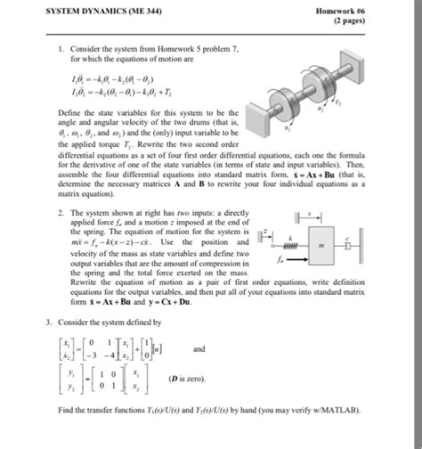 Solved Consider The System From Homework Problem For Chegg