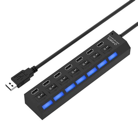 Adaptador Divisor Usb De Alta Velocidad De 7 Puertos Usb 20 Hub Con