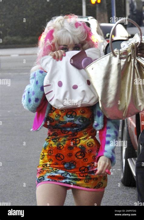 Model And Actress Angelyne Wears A Wildly Colorful And Outrageous