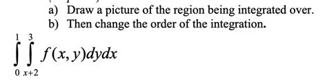 Solved A Draw A Picture Of The Region Being Integrated Chegg Com