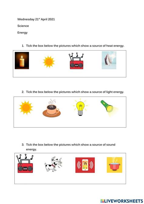 Energy Transfer Worksheet Packet Printable