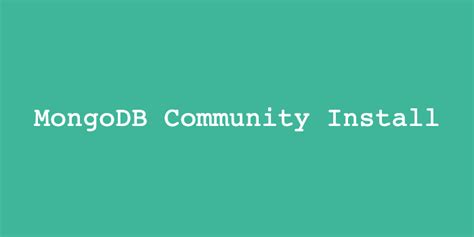 MongoDB Community Version 설치하기 Mac