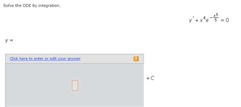 Solved Solve The ODE By Integration X C Chegg Com