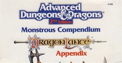 MC4: Monstrous Compendium Dragonlance Appendix | RPG Item | RPGGeek