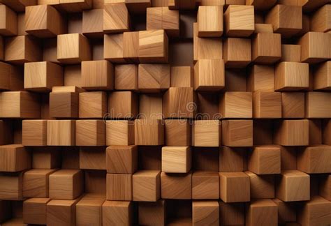 A Group Of Wooden Square Blocks Arranged Stock Illustration