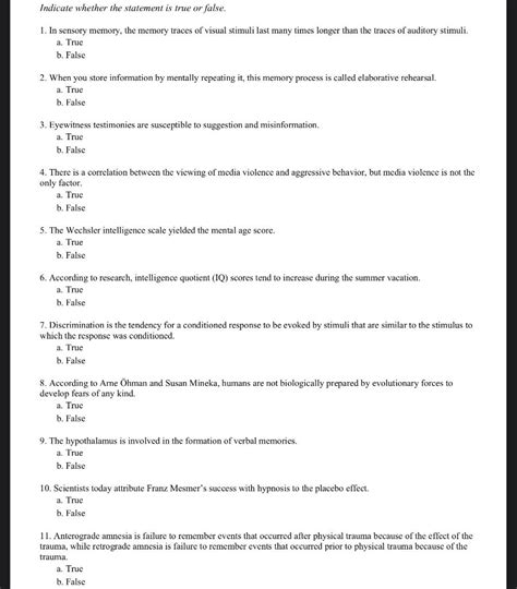 Solved 1 In Sensory Memory The Memory Traces Of Visual Chegg Com