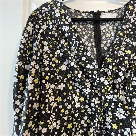 Nwot Asos Design Puff Sleeve Wrap Jumpsuit In Ditzy Depop