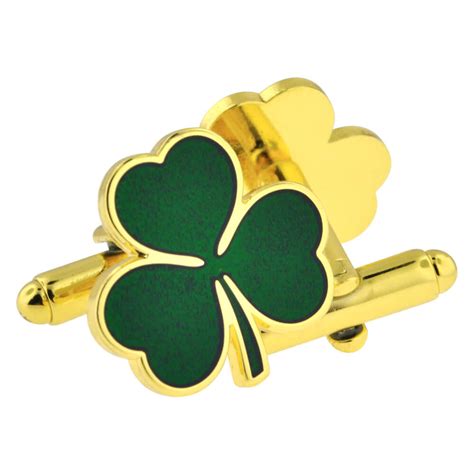 Shamrock Clover Cufflink Set Pinmart