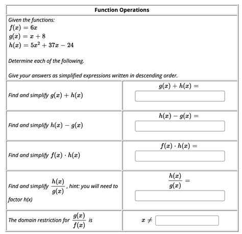 solved function operationsgiven the