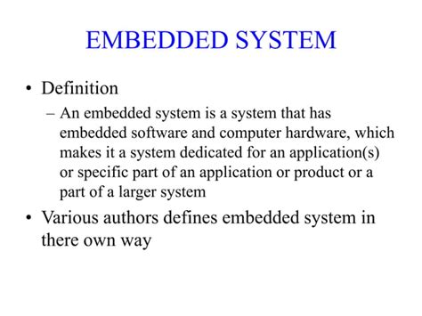 Introduction To Embedded Systems PPT