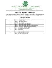 CCS Summer Online Schedule DSCR211 DISCRETE STRUCTURES Docx OUR LADY OF FATIMA UNIVERSITY