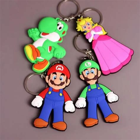 Colorfull Super Mario Bros Model Keychain Couple Pendant Key Chain T