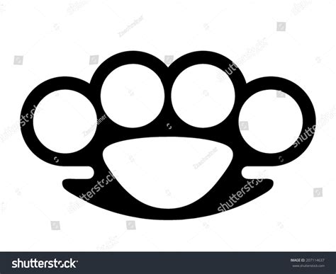 Silhouette Brass Knuckles Vector Illustration Stock Vector Royalty