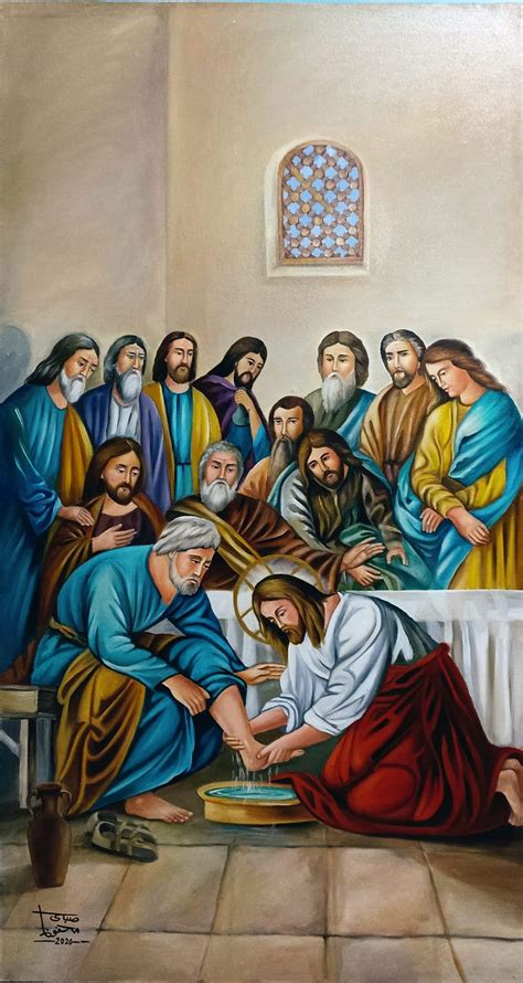 Come And See السنكسار القبطى المصور ايقونه المسيح يغسل ارجل التلاميذ