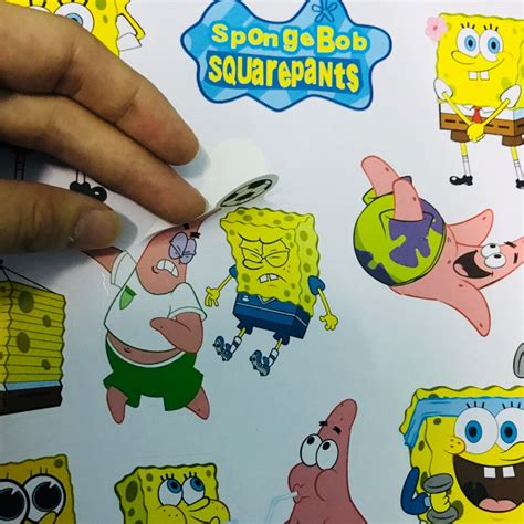 A4 Size Spongebob Sticker Hobbies And Toys Stationery And Craft