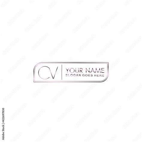 Cv Initials Handwritten Minimalistic Logo Template Vector Stock Vector