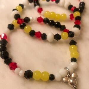 Mickey Mouse Inspired Beaded Bracelet Set Mickey Mouse Bracelet