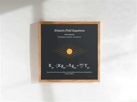 Physics Math Science Equation Print Einstein Field Equations Modern