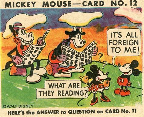 Walt Disney Mickey Mouse Card No 12 O Pee Chee Canada 1935 Excellent Original 1932344601