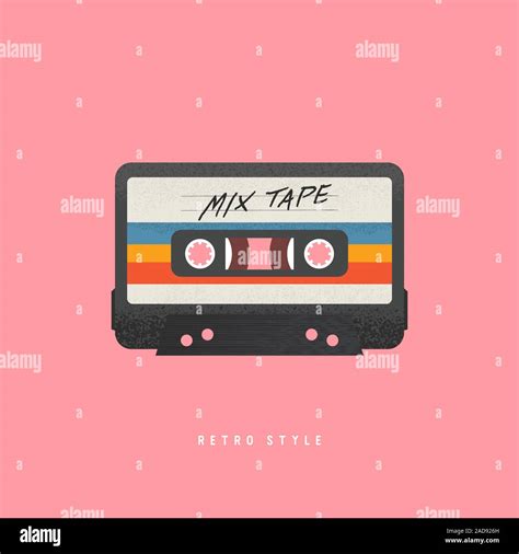 Cassette With Retro Label As Vintage Object For 80s Revival Mix Tape