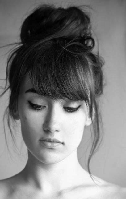 Best Updos With Bangs Images On Pinterest Hairstyles Make Up And Marriage