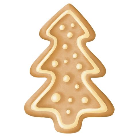 Premium Vector Gingerbread Cookie In A Shape Of Christmas Tree Vector