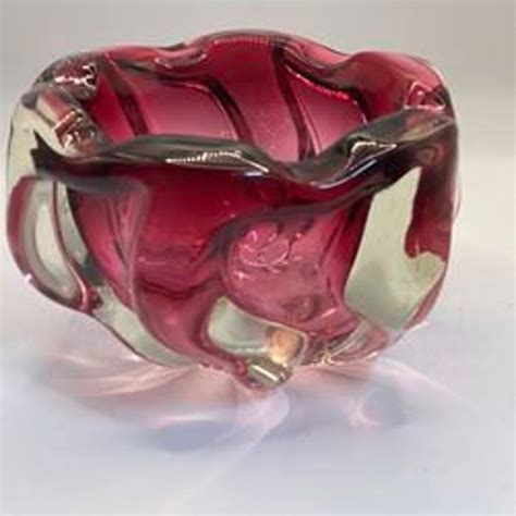 Gorgeous Vintage Ruby Red Glass Bowl Etsy
