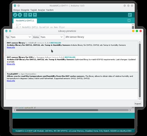 NodeMCU ile DHT Kullanarak Web Üzerinden Sıcaklık ve Nem Değeri Okuma Mehmet SÜTCÜ