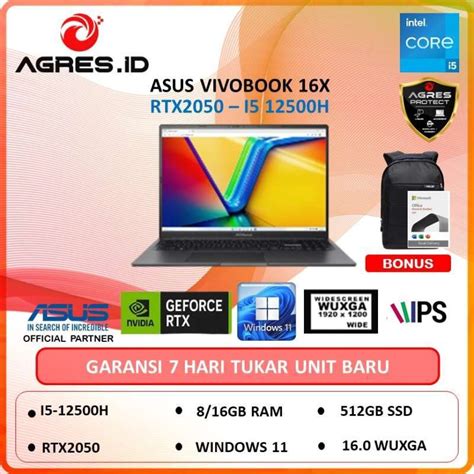 Promo Asus Vivobook 16x K3605zf Rtx2050 I5 12500h 8gb 512gb W11 16wuxga