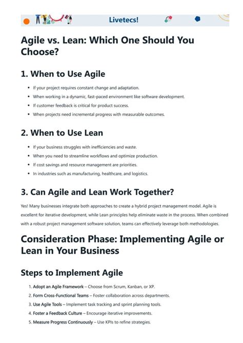 Agile Vs Lean Methodology Key Differences Benefits PDF