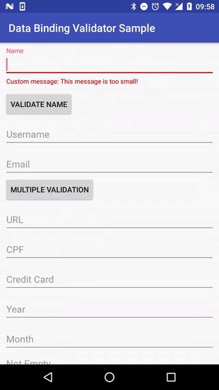 android arsenal data binding validator