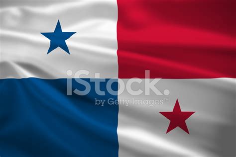 바람에 날리는 파나마 국기 스톡 사진 Freeimages