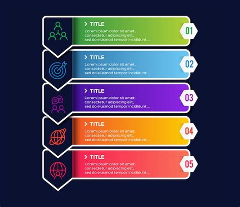 Pasos infográficos de plantilla colorida Vector Premium