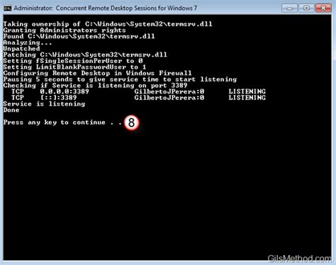 Enable Concurrent And Remote Desktop Connections On Windows 7 Home Premium