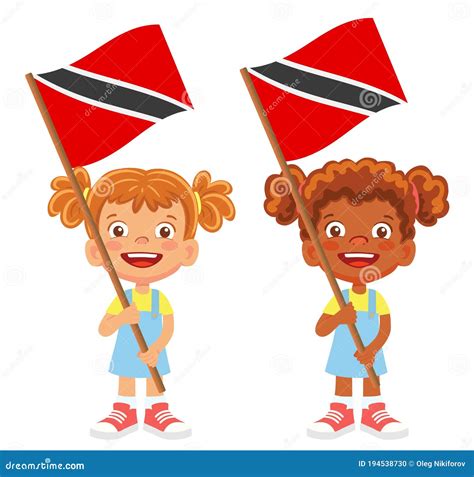 Trinidad And Tobago Flag In Hand Set Stock Illustration Illustration