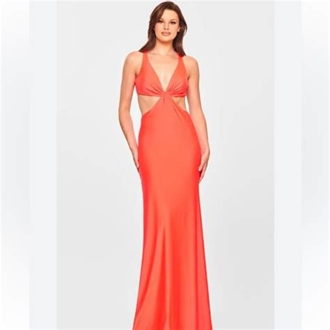 Cupshe Dresses Cupshe Coral Small Double Slit Cut Out Halter Dress