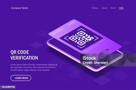 Qr 코드 검증 컨셉 스캐너가 있는 휴대 전화는 Qr 코드를 읽습니다 스마트폰 화면에 기계가 판독 가능한 바코드 편집 가능한 벡터 등각 투영 그림입니다 갇힌에 대한 스톡