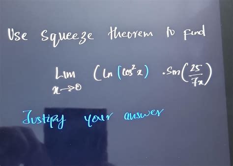 solved use squeeze theorem to find