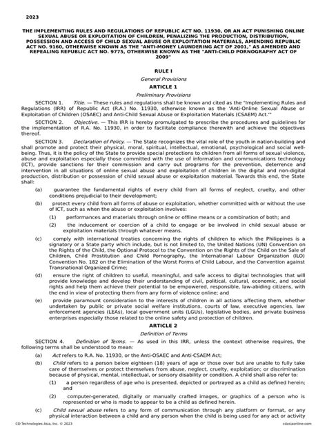 Irr Republic Act No 11930 2023 Pdf Internet Search Warrant
