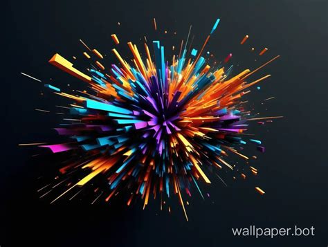 Vibrant Abstract 3d Color Explosion Dark Wallpaper Wallpaper Bot