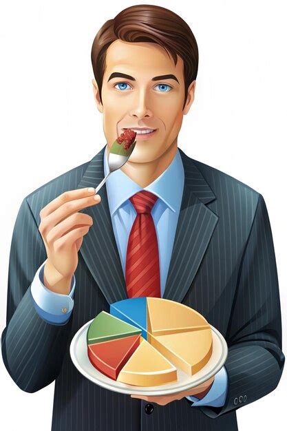 Corporate Businessman Analyzing Market Shares Pie Chart Premium Ai