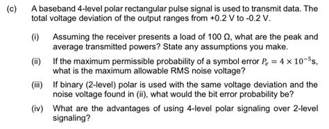 Solved C ﻿a Baseband 4 Level Polar Rectangular Pulse