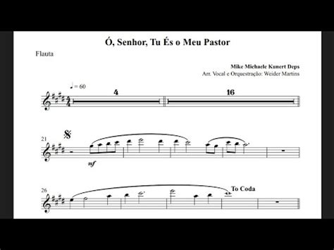 Ó Senhor tu és o meu Pastor Arranjo Flauta YouTube