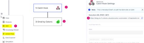 i created action flow and now i am trying to add email module to celonis query data module i am