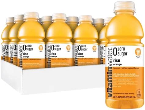 Vitamin Water Zero Sugar Rise Orange 20 Fl Oz Bottles