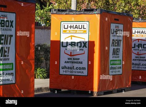 U Haul U Box Portable Storage And Moving Containers Outside A Home In