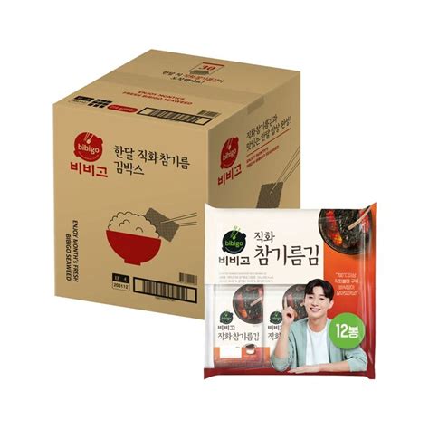 비비고 한달 직화 참기름 김박스 4 5g 12개입 X4개 총 48개 홈플러스 택배배송