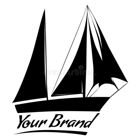 Sailing Ship Emblem Logo Design Silhouette Vector Isolated Stock Vector