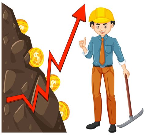 Worker With Coin Mining 295795 Vector Art At Vecteezy